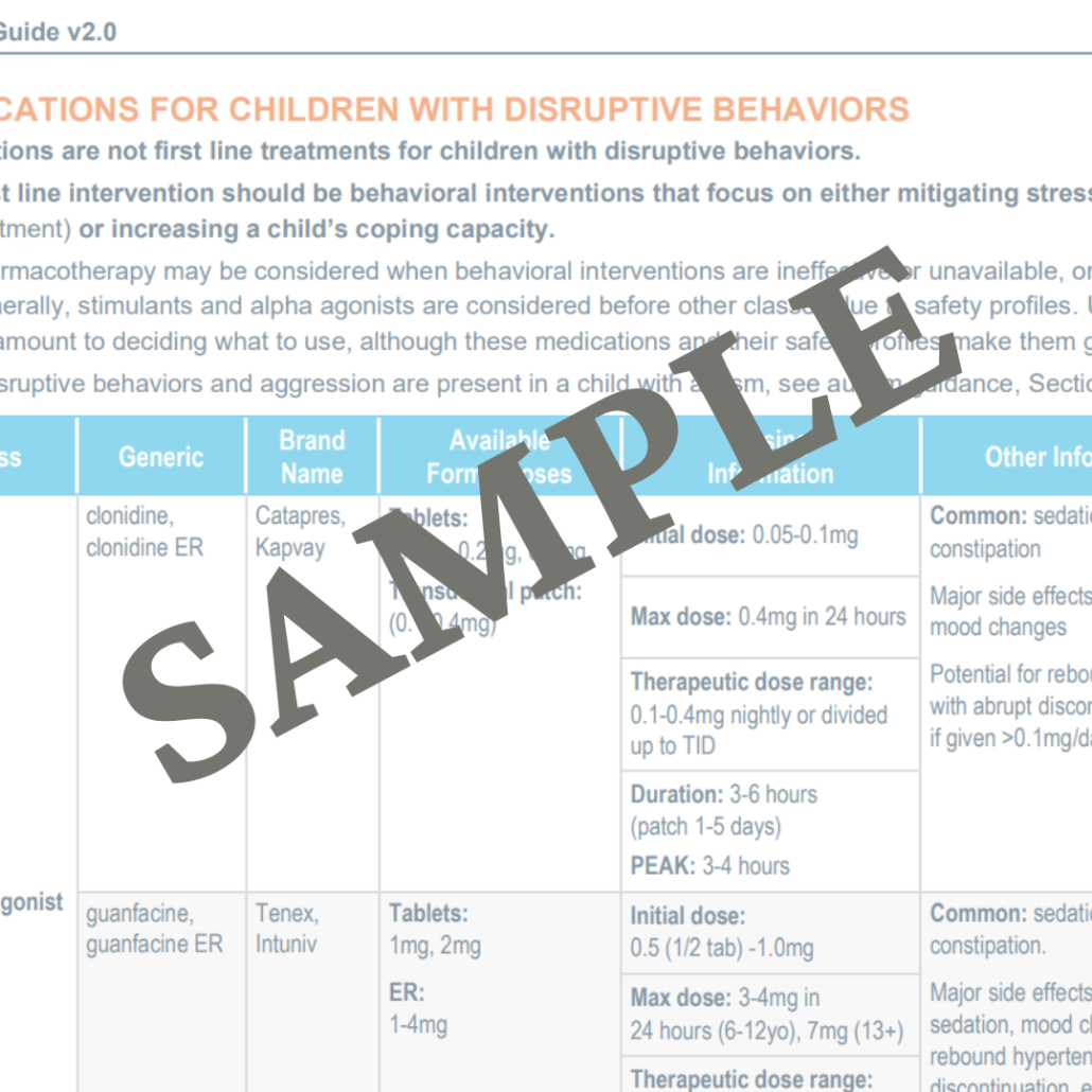 Clinical Support Tools: Disruptive Behavior and Aggression - Pediatric ...