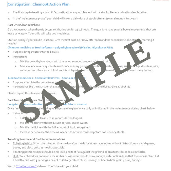 Clinical Support Tools: Constipation - Pediatric Health Network